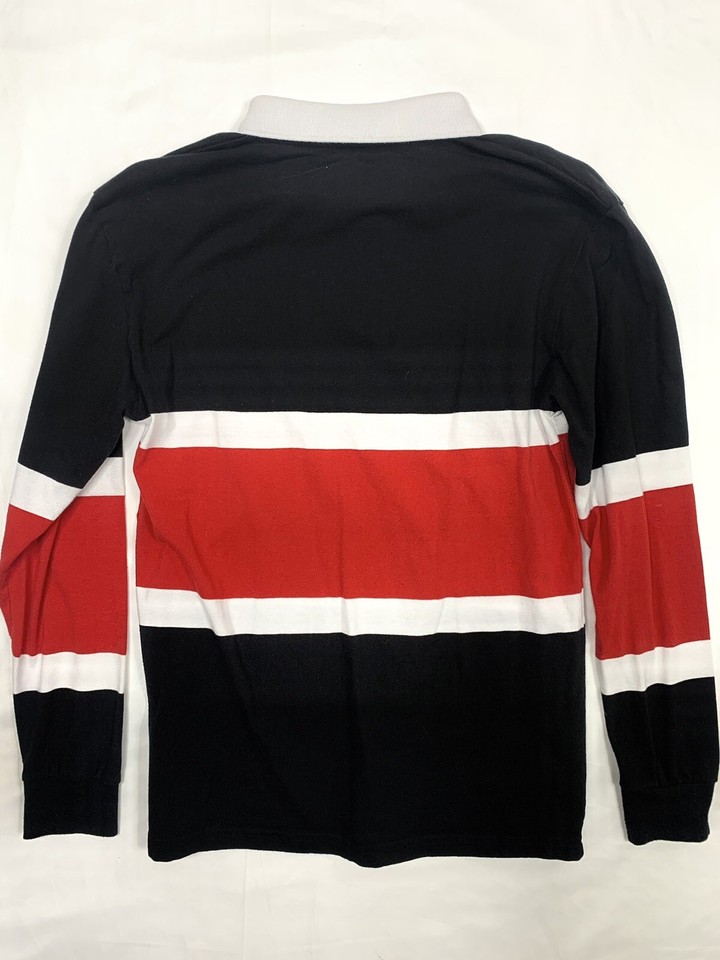 Vintage HOT TOPIC Brand Striped Slim Fit Long Sleeve Collared Goth/ Emo ...
