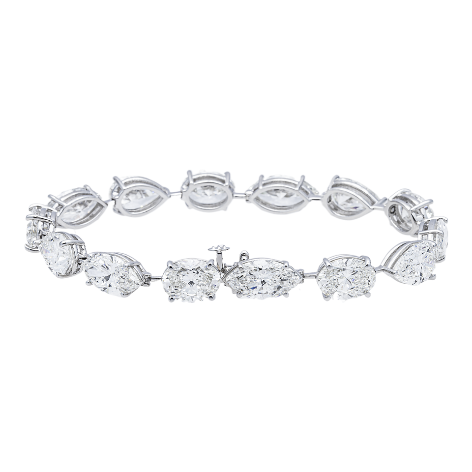 14K White Gold Multi Cut Diamond Tennis Bracelet 32.34 CT | eBay