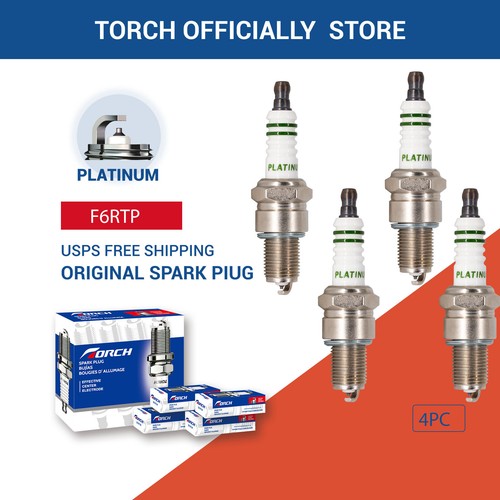 4pc TORCH F6RTP Platinum Spark Plug for NGK BPR6EGP 7822/BPR6ES IW20 ...
