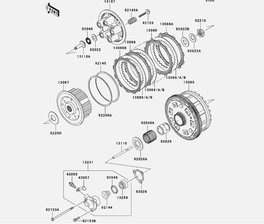 KAWASAKI GENUINE NINJA ZX-14 CONCOURS 14 CLUTCH RELEASE ASSEMBLY 13231 ...