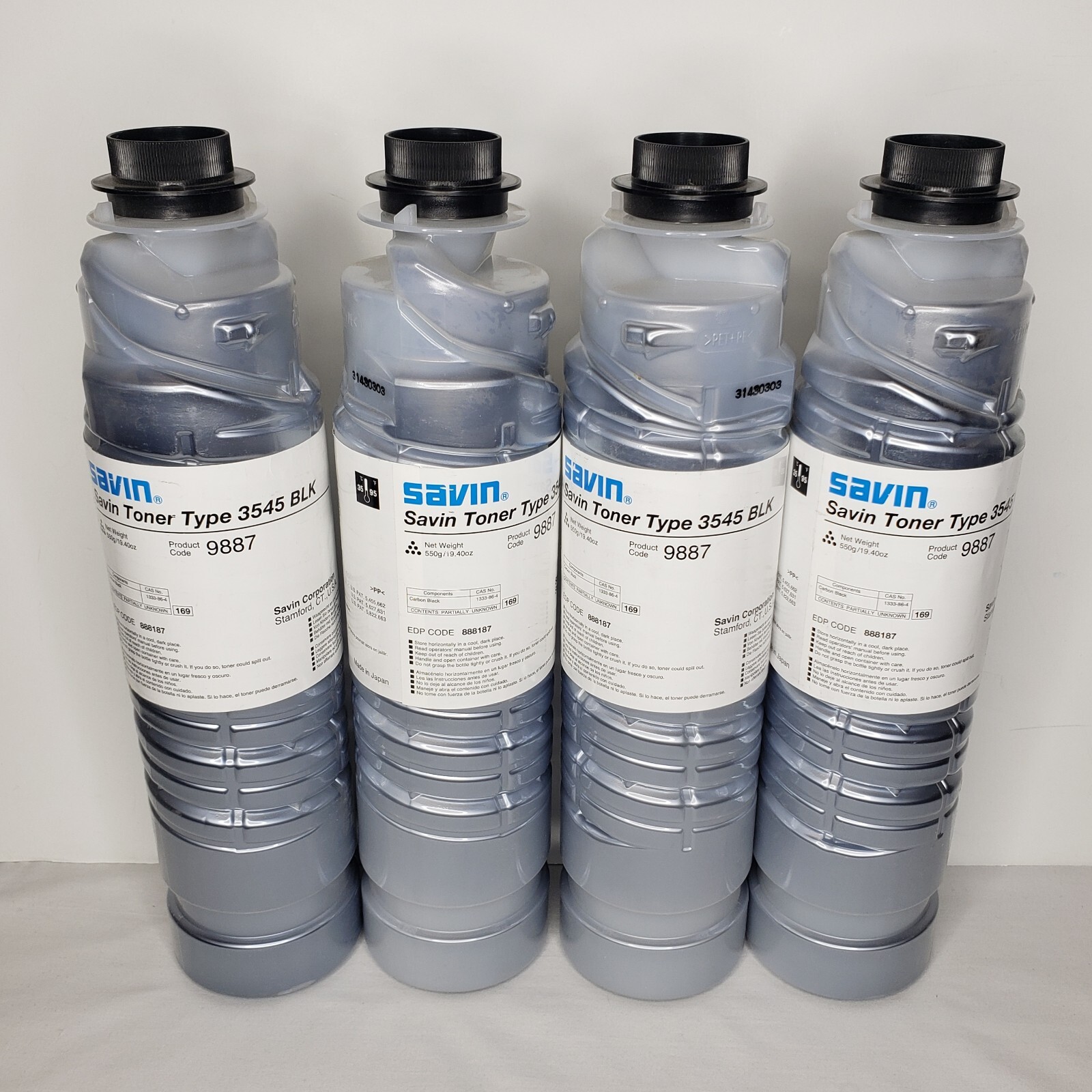 Lot of 4 Genuine Savin Black 3545 Toner Type 98875 EDP CODE 888187 | eBay