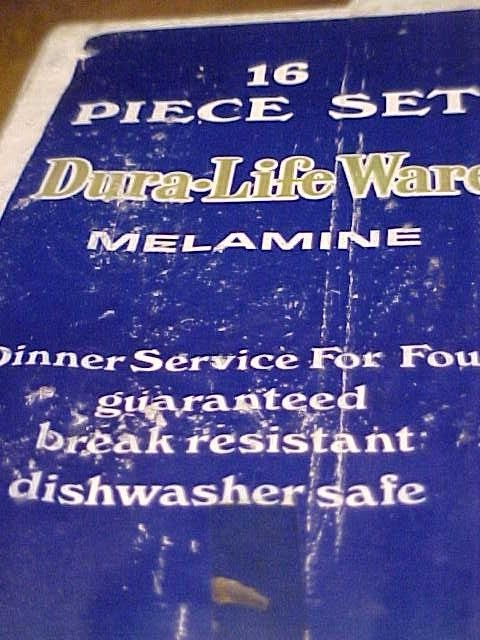 Vtg 9” 16 Piece Melamine Dinner Set - Dura Life - Plates Cups Bowls ...