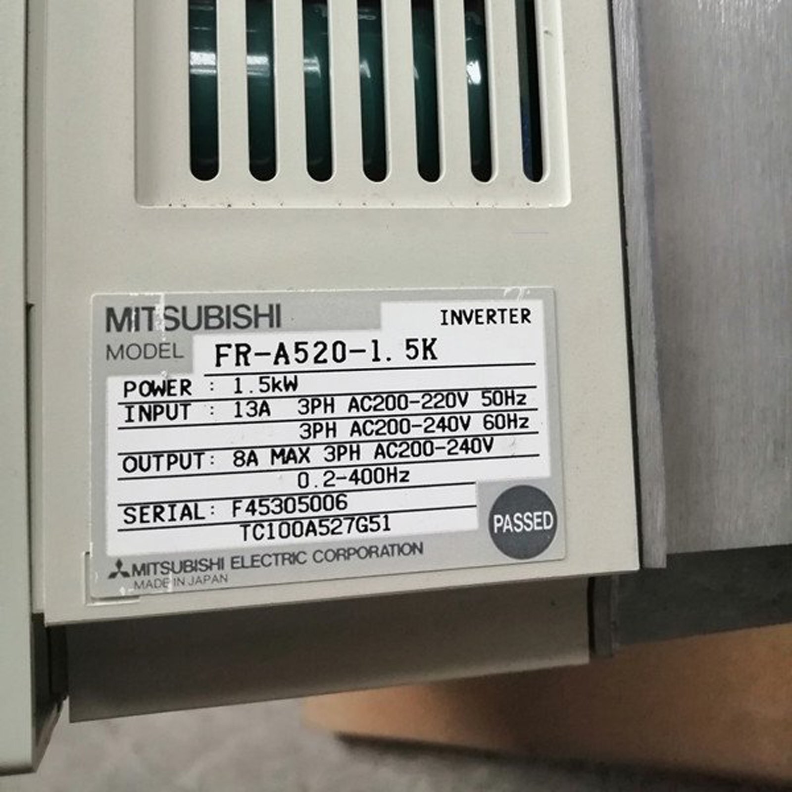 ONE Used Mitsubishi Frequency converter FR-A520-1.5K FRA5201.5K Fully ...