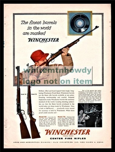 1954 WINCHESTER 94 & 70 Rifle PRINT AD Original Gun Advertising | eBay