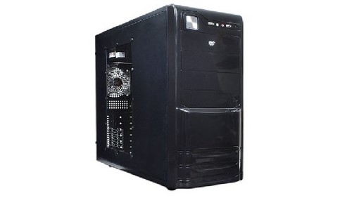 Logisys - 10-Bay ATX Mid Tower Window Case w/480W PSU & 80mm Blue LED ...