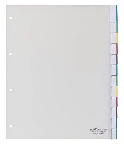 Durable 683119 Extra Wide A4 Portrait Index Set with 10 Division Sheets ...