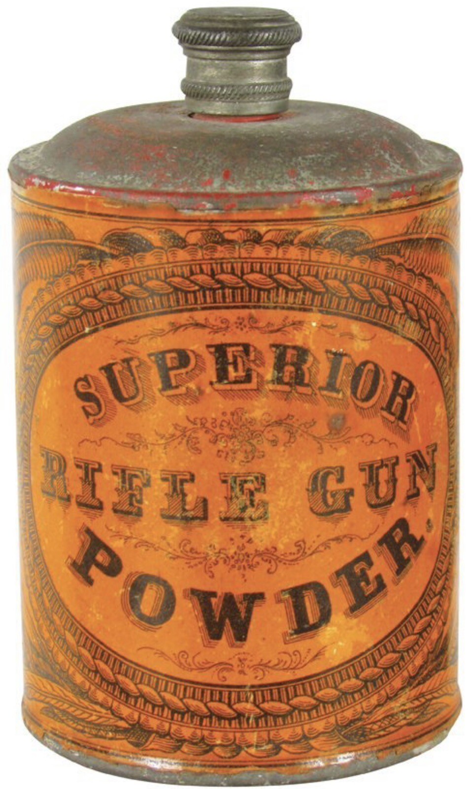 Antique Superior Rifle Gun Powder Tin. Empty. RARE With Orig Cap ...