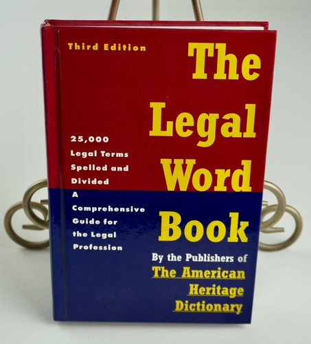 The Legal Word Book from American Heritage Dictionary 3rd edition 1991 ...