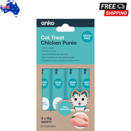 Cat Treat Creamy Puree Chicken 15gx8 Pack Grain-Free Lickable Cat Food ...