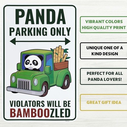 Venicor Panda Sign - 9 x 14 Inches - Aluminum - Gifts for Girls | eBay
