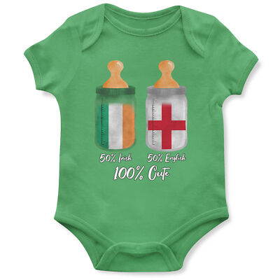 Irish English Cute Babygrow and Country Personalised Baby Ireland ...