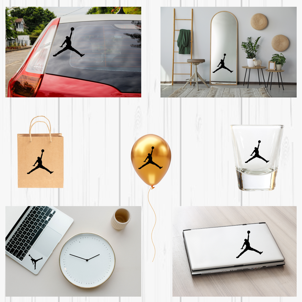 Set of 12 JORDAN jumpman vinyl decal stickers party decal color choice ...