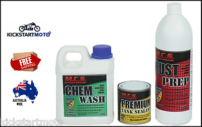 KBS Motorcycle Fuel Tank Sealant Repair Kit Cafe Racer Bobber Motor ...