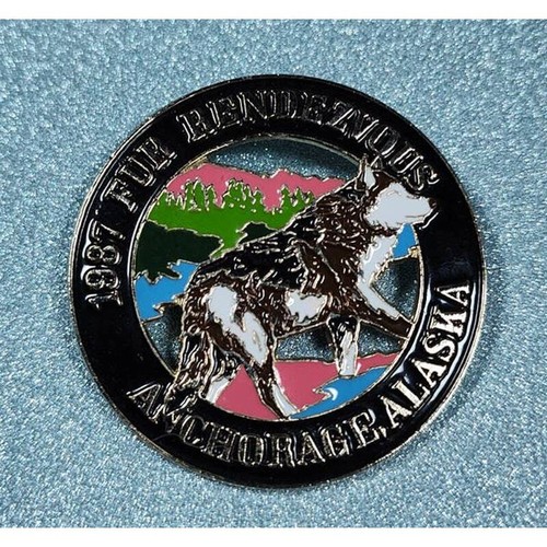 1987 Fur Rendezvous Husky Pin for Hat, Lapel, Lanyard, Apron, Jacket or ...