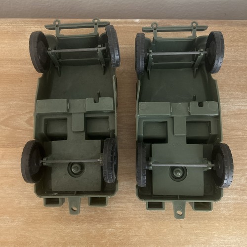 Lot Of 2 Vintage Tim-Mee PROCESSED PLASTICS U.S. Army Jeep with Machine ...