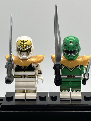 Custom Lego Green And White Power Rangers Mini Figure Set | eBay