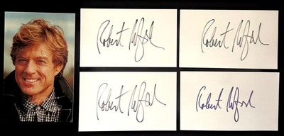 ROBERT REDFORD HAND SIGNED AUTOGRAPHED 17 SIGNED 3X5" CARDS w/ REDFORD ...