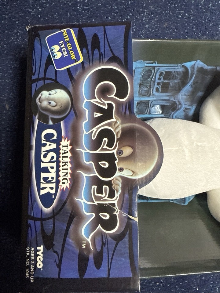16 Inch Talking Casper Ghost Plush Toy With Glow-In-The-Dark Eyes 1994 ...