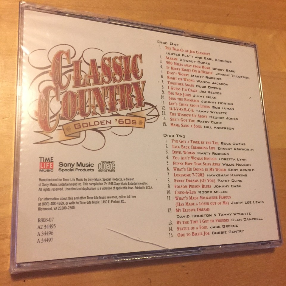 TIME LIFE MUSIC Classic Country: Golden '60s 2 CD SET BRAND NEW FACTORY ...