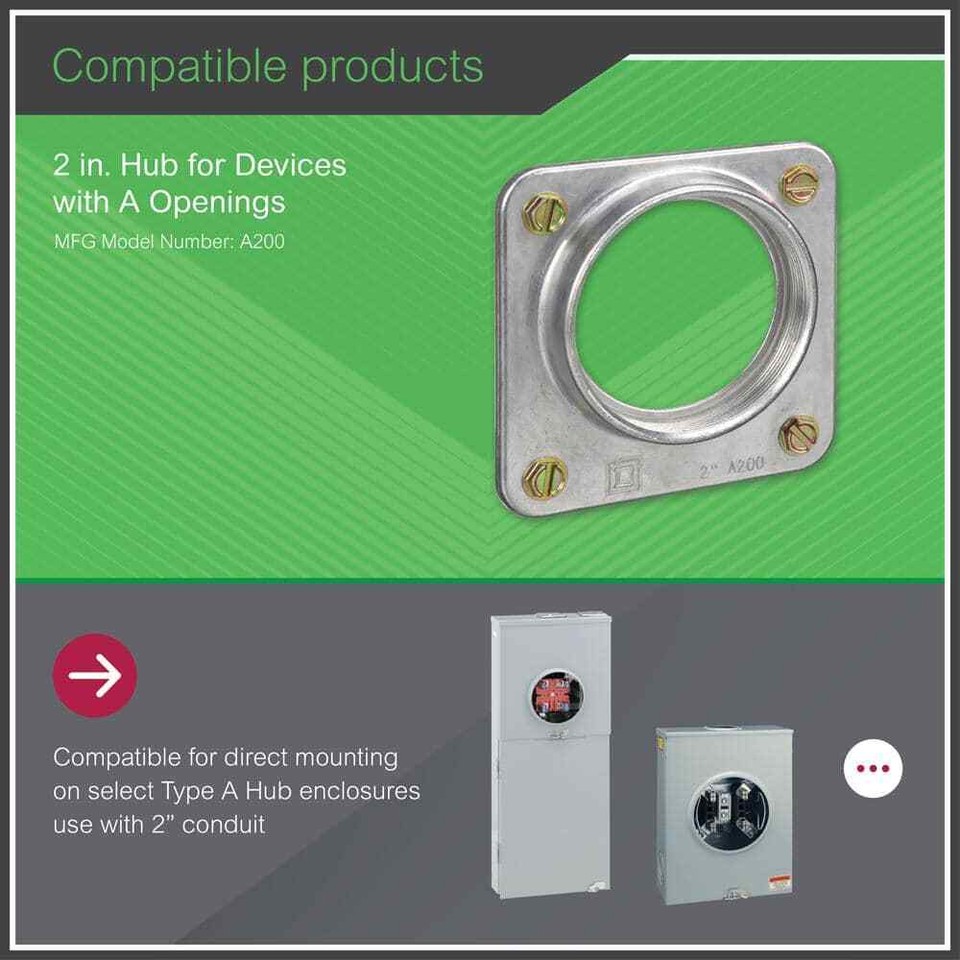 2 In. Hub for Square D Meter Sockets and Cseds with a Openings(A200) | eBay