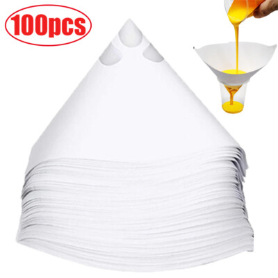 100pcs Paint Paper Strainer Filter Nylon Mesh Cone Cup For Spray ...