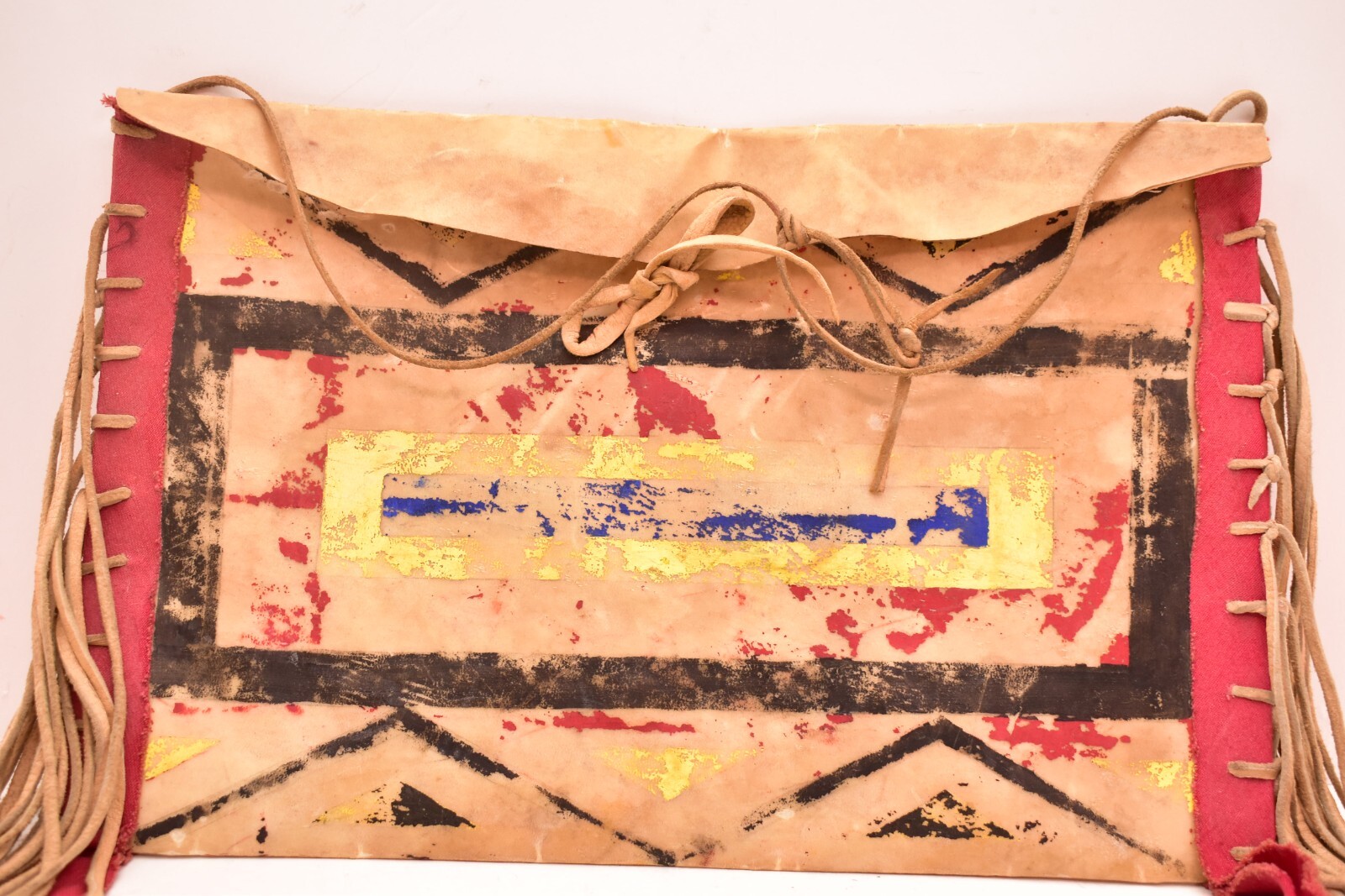 Native American Lakota Sioux Indian Painted Rawhide Parfleche Bag pouch ...