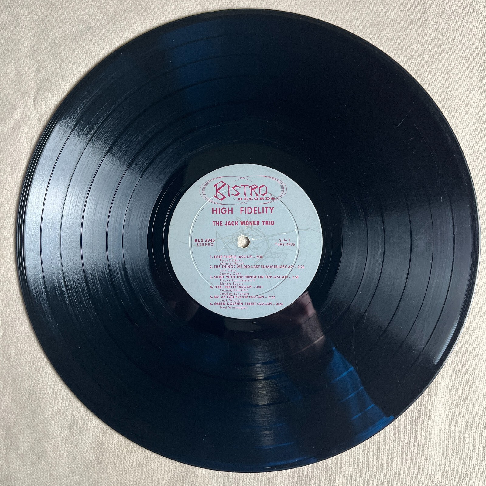 THE JACK WIDNER TRIO 1966 Vinyl LP Bistro Records BLS-5940 - VG | eBay