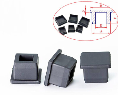 Black Rubber Square Plugs Stopper Pipe Tube End Caps Bungs Cover Seals ...