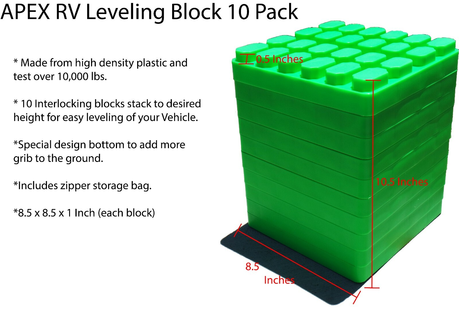 APEX RV Heavy Duty Interlocking & Modular Leveling Blocks 10 Pack | eBay