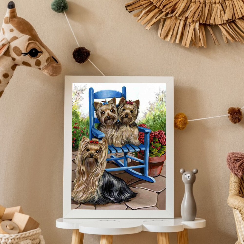 5D DIY Full Round Drill Diamond Painting Dog Kit Home Dorm Decoration ...