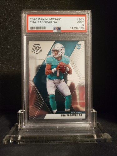 2020 Panini Mosaic Tua Tagovailoa #203 PSA 9 Mint Rookie RC Miami ...