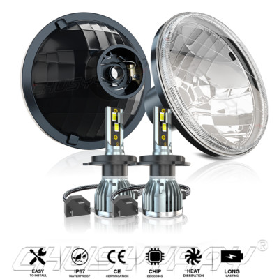 Pair 7inch Round LED Headlights Hi-Lo Beam For GMC C15 C25 C35 Pickup ...