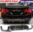 REAL CARBON Rear Bumper Lip Diffuser For BMW F10 528i 530i 550i M-Sport ...