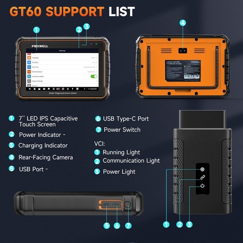 TOYOTA Full-Service Car Diagnostic Scanner WIFI Tablet Tool OBD2 GT60 ...