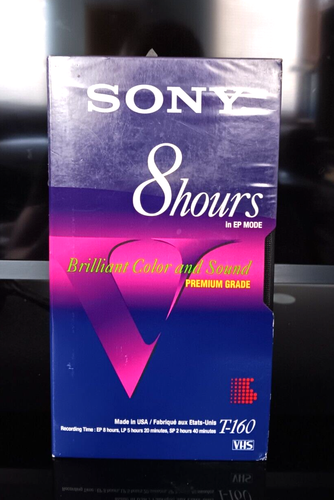 Sony 8 hrs Blank VHS T-160VE EP Mode Tapes Premium Grade Unused ...