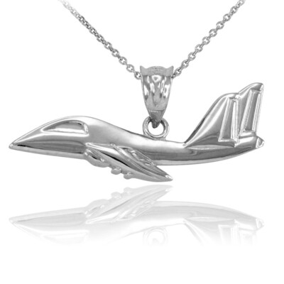 .925 Sterling Silver Jet Airplane Pendant Necklace | eBay
