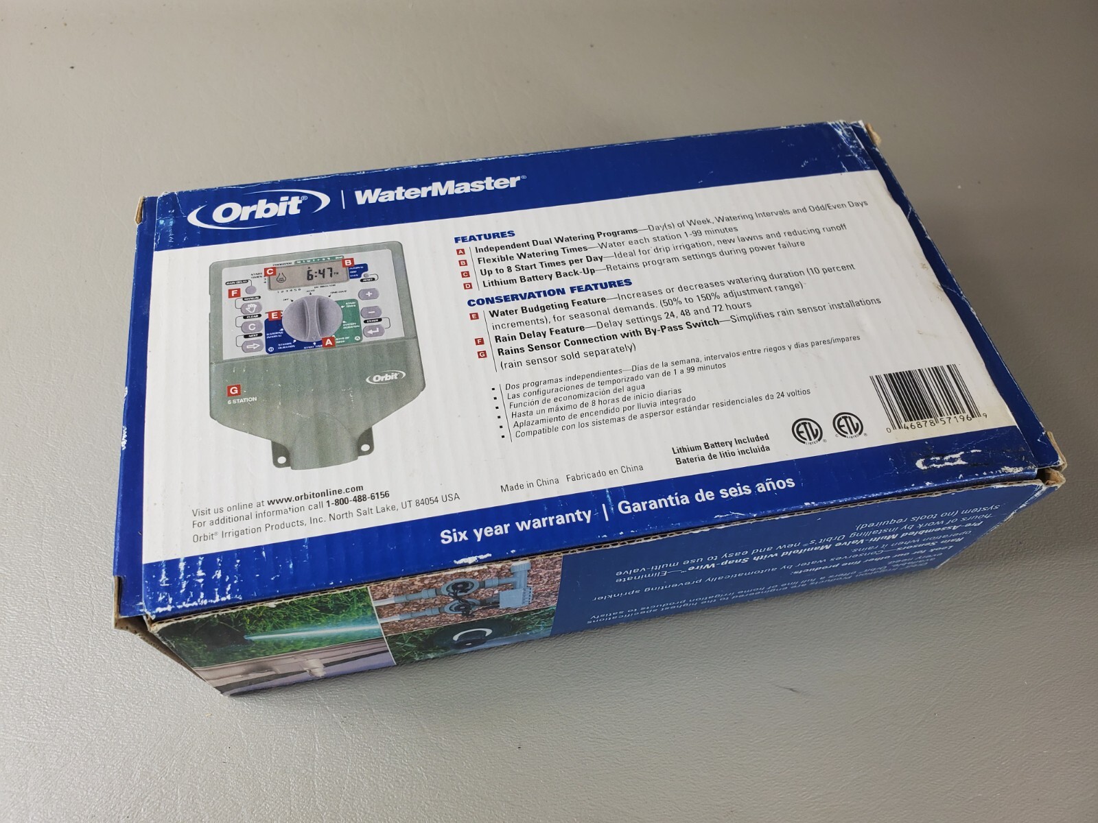 Orbit WaterMaster 6 Station Indoor Sprinkler Timer Model 57196 for sale ...