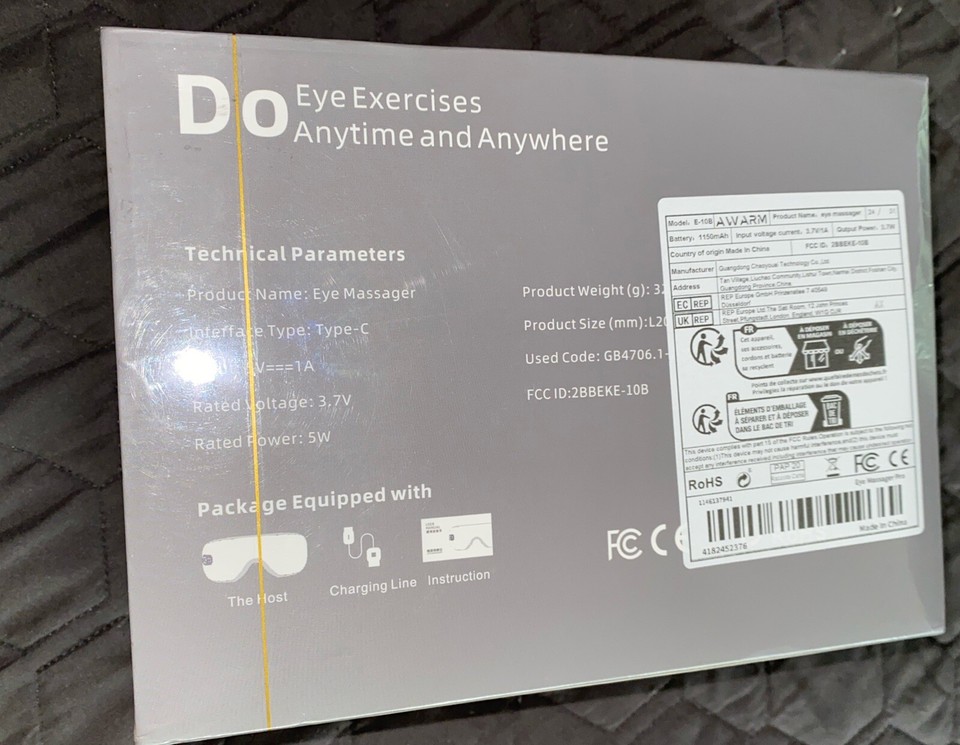 Viral Heated Bluetooth Eye Massager Headache Sinus Migraine Music ...