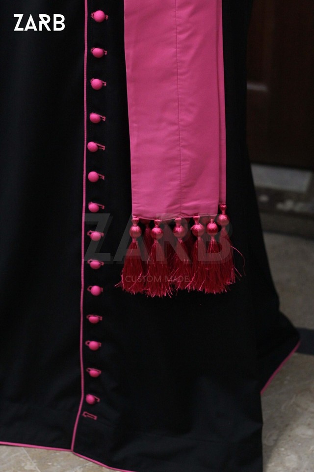 Black Clergy Cassock with Pink Trim, Bishop Soutane Priest Robe, Custom ...
