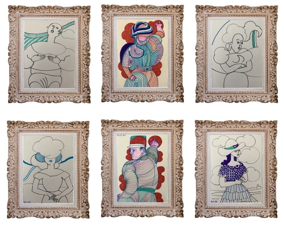 BERNARD CORNILLE (1940-2006) Oeuvre Originale Composition Art Singulier ...