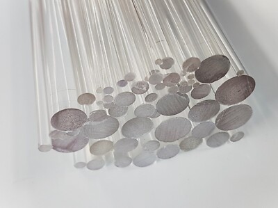 Clear Plastic Rod 2 3 4 5 6 8 10 12 15 20 25mm Round Bar 50mm up to 1m ...