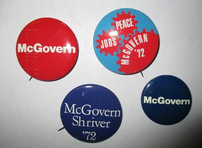 Four assorted George McGovern Presidential Campaign Pins | eBay