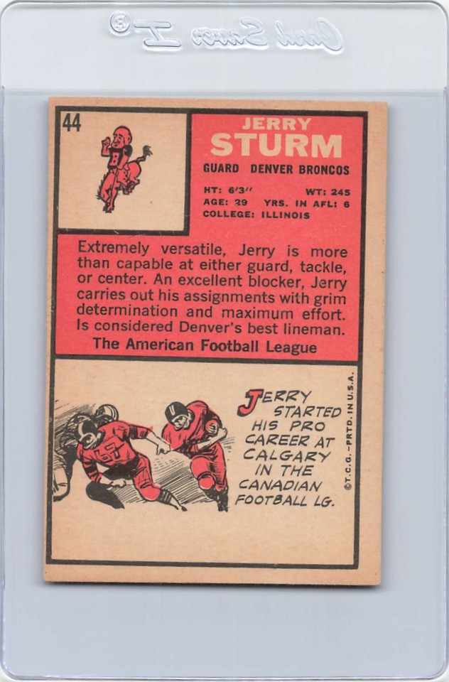 1966 Topps #44 Jerry Sturm Broncos EX/MT *DA-C9142 | eBay