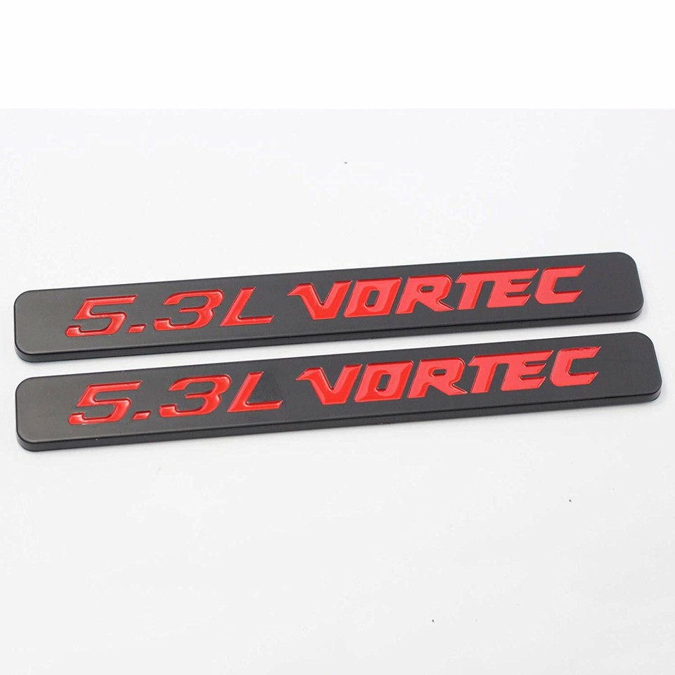 2 Pcs New 5.3L Vortec Logo Hood Emblems Engine Badge Nameplate | eBay