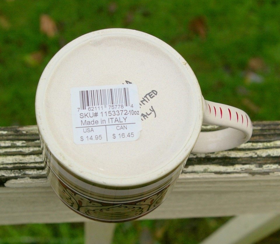 Starbucks Sberna Deruta Hand Painted Italy Coffee Mug Gold Detailing ...