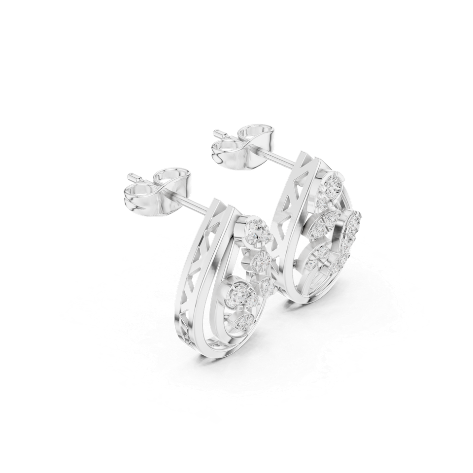 Round 49p VVS1/D/Excellent Diamond Elegant Proposal Halo Studs Gold ...