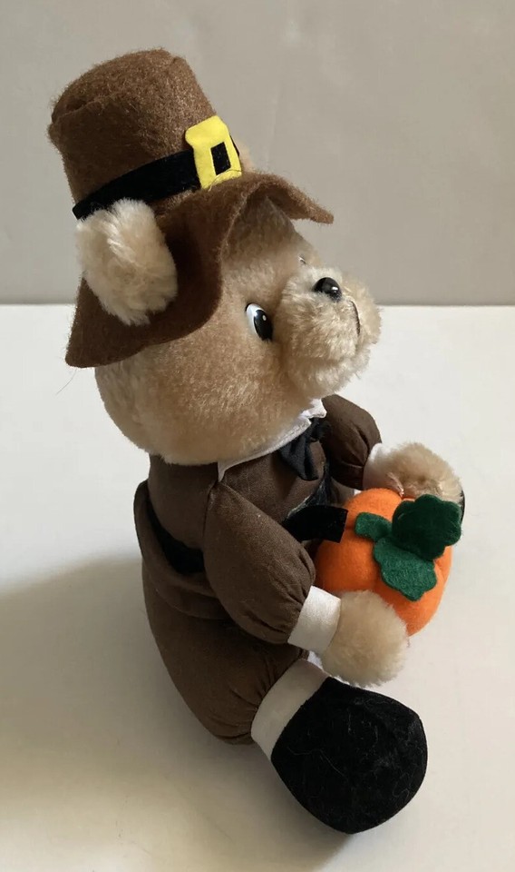 VTG 2 Russ Berrie Thanksgiving Pilgrim Plush Bears John & Priscilla ...