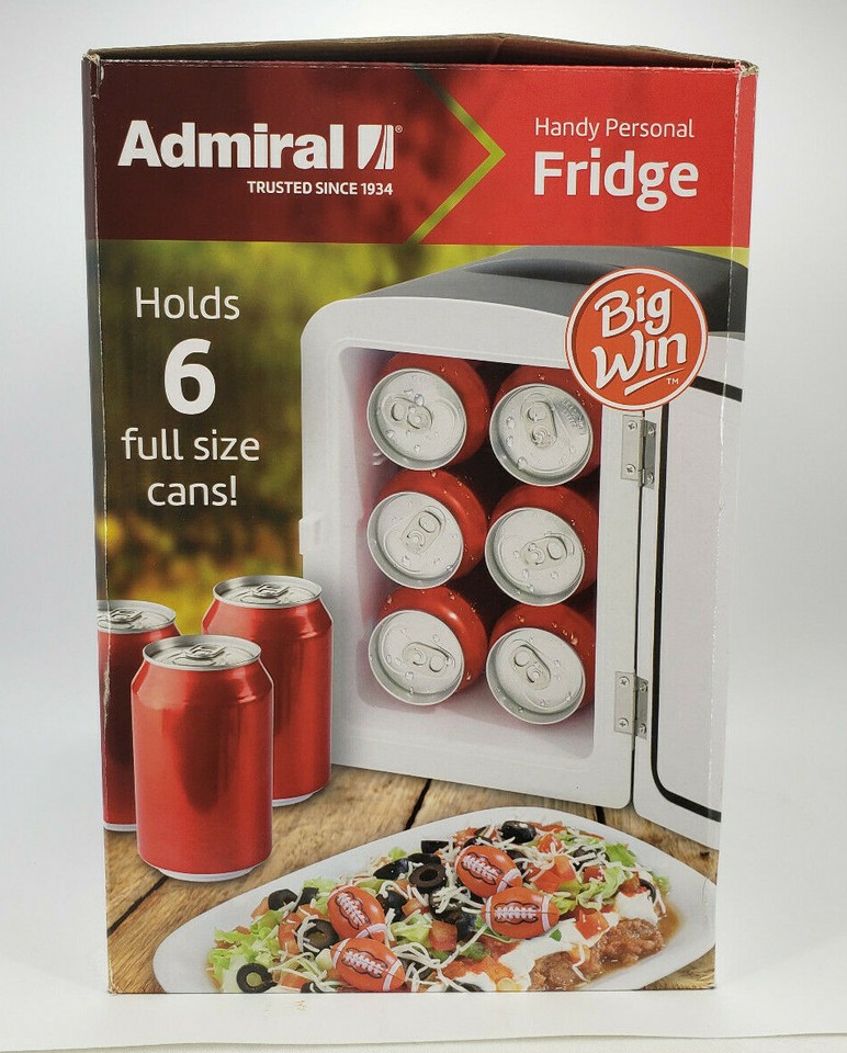 ADMIRAL HANDY PERSONAL FRIDGE HOLDS 6 FULL SIZE CANS KEEP COOL OR WARM ...