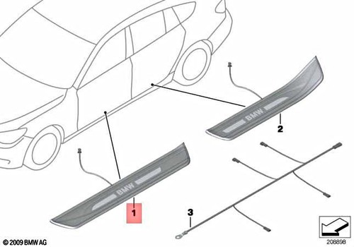 Genuine BMW Illuminated Door Sill Strip Front Left F07 5 Series ...
