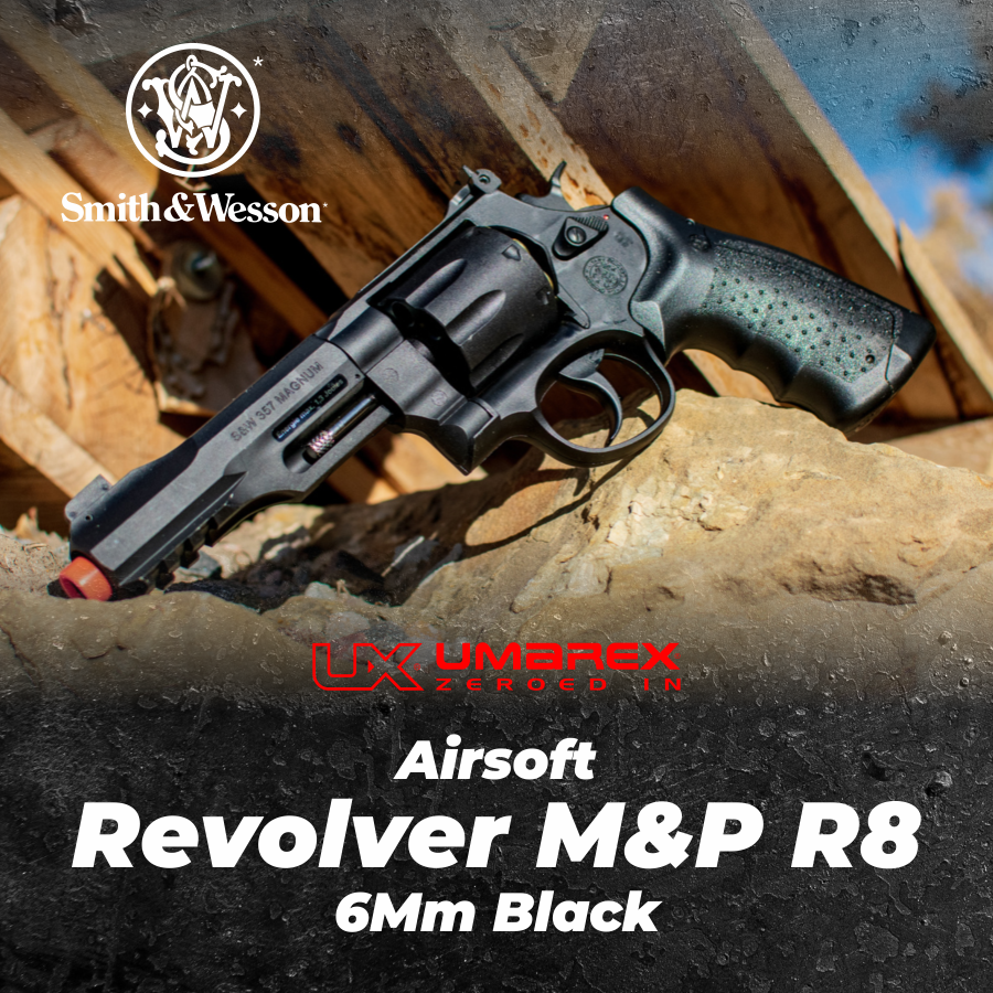 Umarex S&W Airsoft Revolver M&P R8 6mm with Hard Case BBs and CO2 Tanks ...